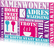 Samenwonen kaarten - leuke samenwoonkaarten | Kaartje2go